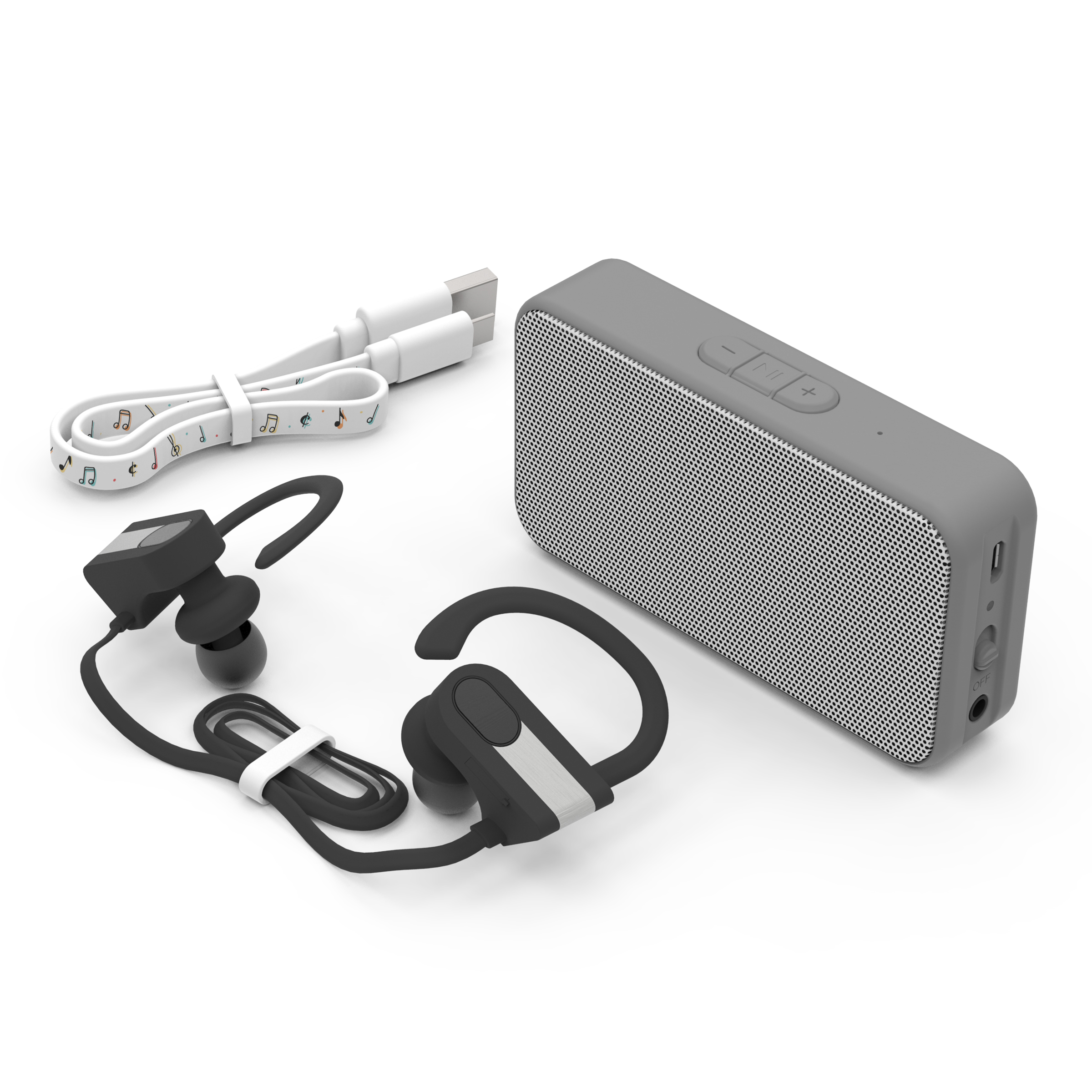 Home Tech Speakers Audio Kit: Wireless Earbuds, Speaker & Charging Cable